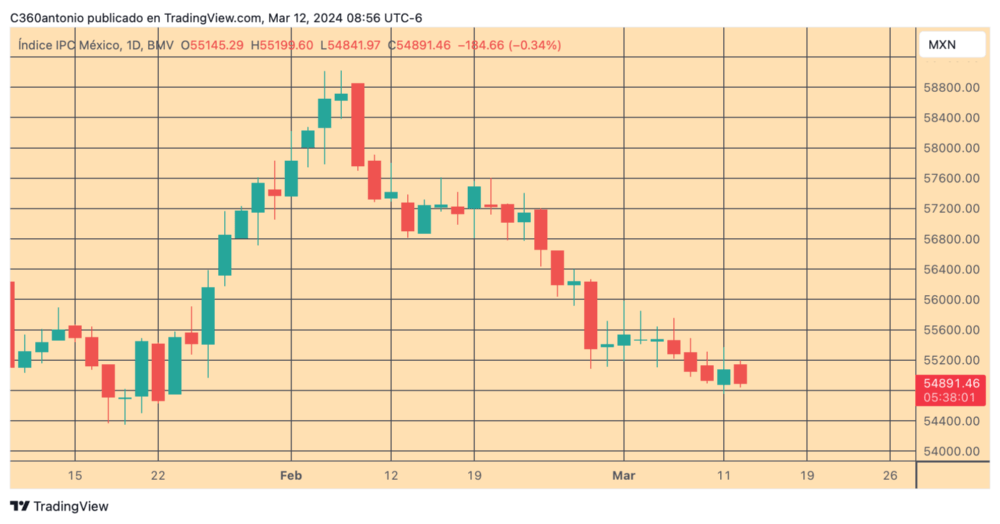 The Mexican stock market reverses its positive opening and loses ground ...