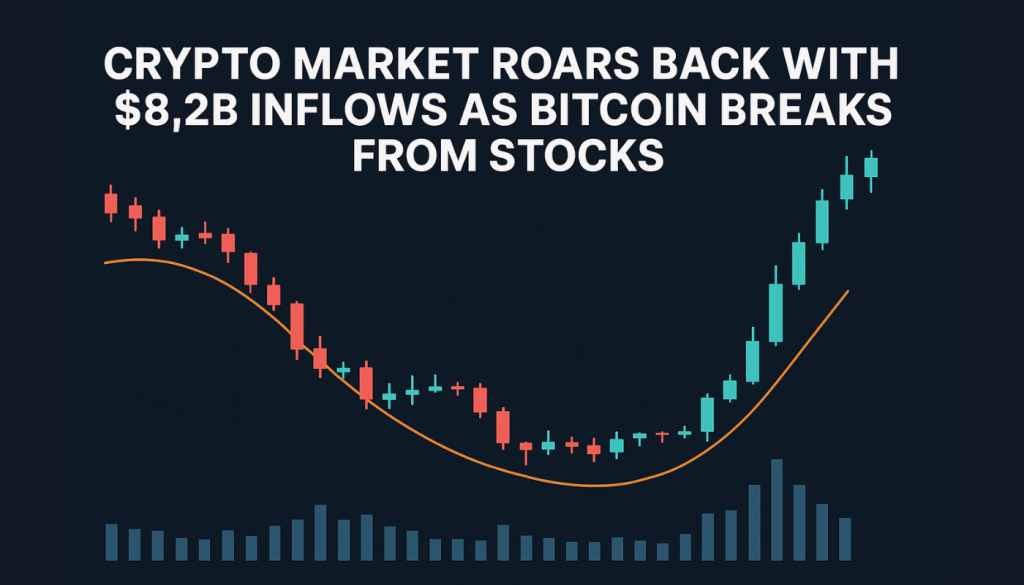 Crypto Market Roars Back with $8.2B Inflows as Bitcoin Breaks from Stocks - Forex News by FX Leaders