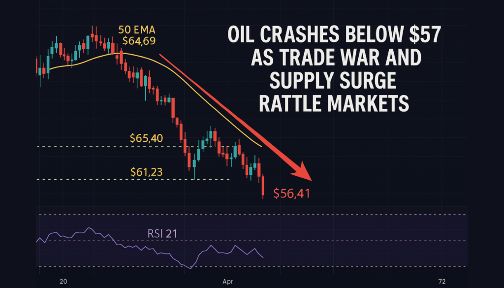 Oil Crashes Below $57 as Trade War and Supply Surge Rattle Markets ...